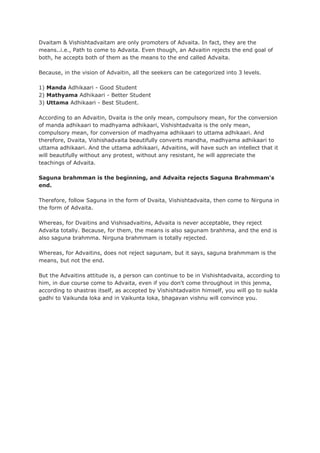 Advaita, Dvaita & Visistadvaita | PDF | Hinduism | Religion & Spirituality