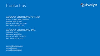 Advaiya solution themes and offerings | PPT