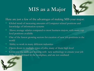 Advantages And Benefits Of MIS In Your Career | PPT