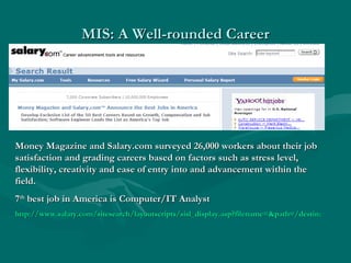 Advantages And Benefits Of MIS In Your Career | PPT