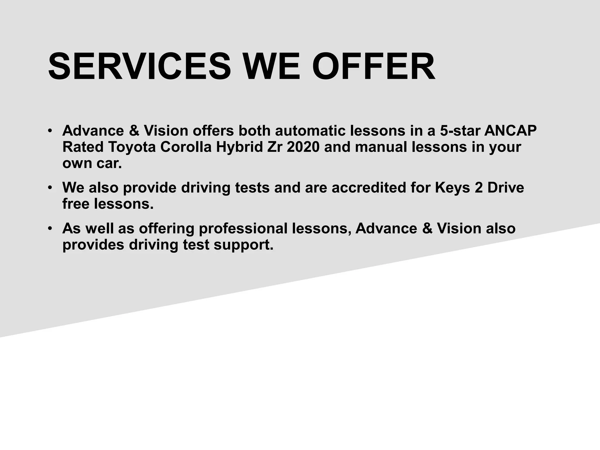 Advance and vision driving school | PPT