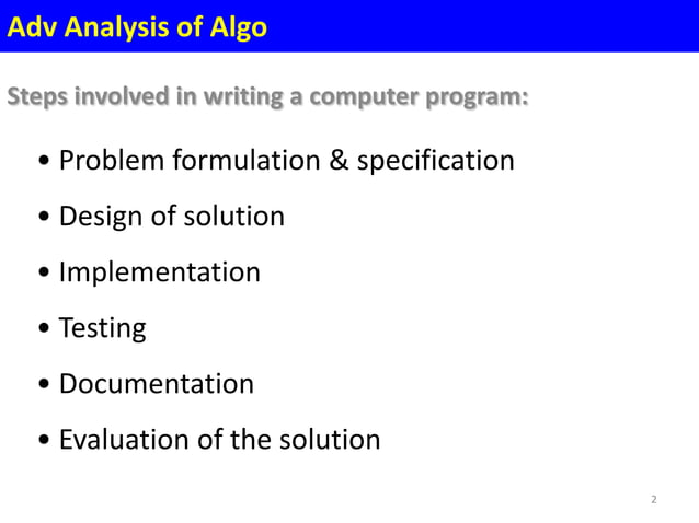 Advance analysis of algo | PPT