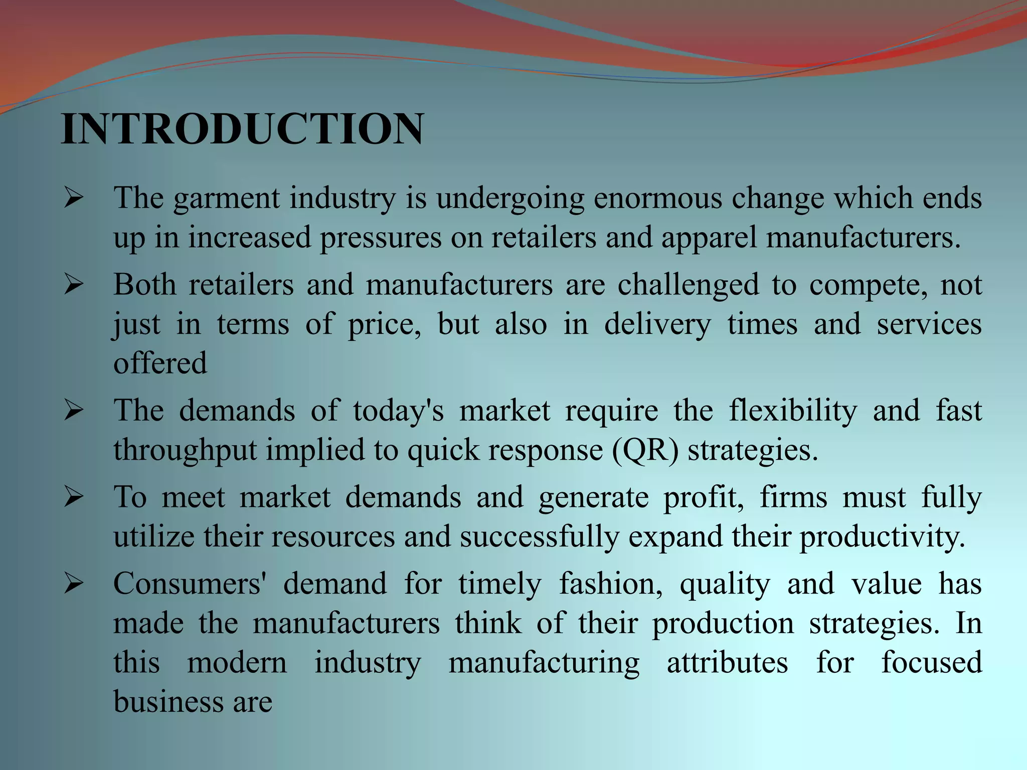 Advance apparel manufacturing technology | PPTX