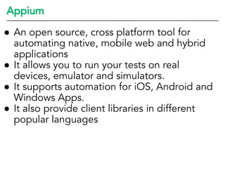 Advance appium workshop.pptx | Browsers | Computer Software and Applications