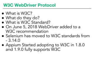 Advance appium workshop.pptx | Browsers | Computer Software and Applications