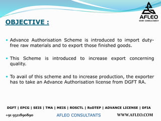 Advance Authorisation Scheme PPT - Latest Updates Included | Afleo | PDF