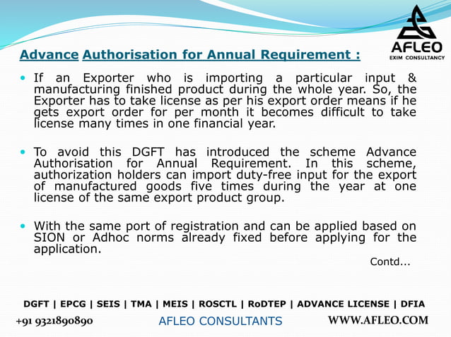 Advance Authorisation Scheme PPT - Latest Updates Included | Afleo | PDF