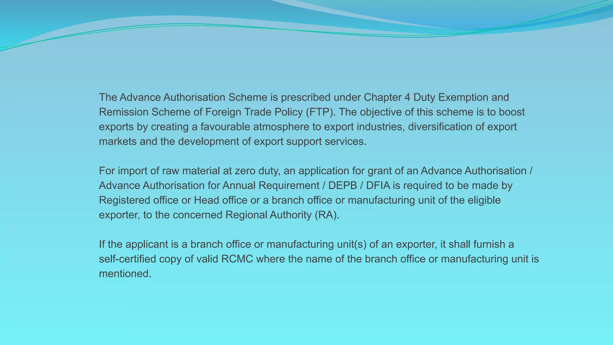 Advance authorization scheme (aas).pptx (2) | PDF