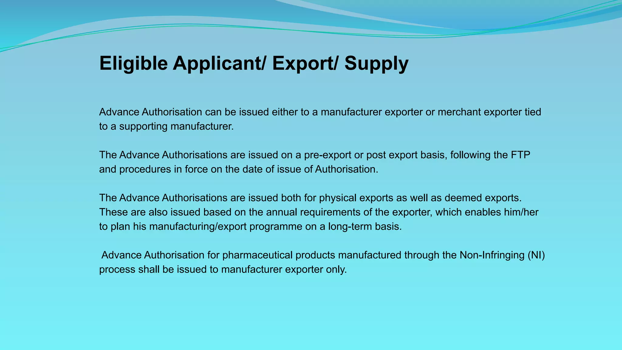Advance authorization scheme (aas).pptx (2) | PDF