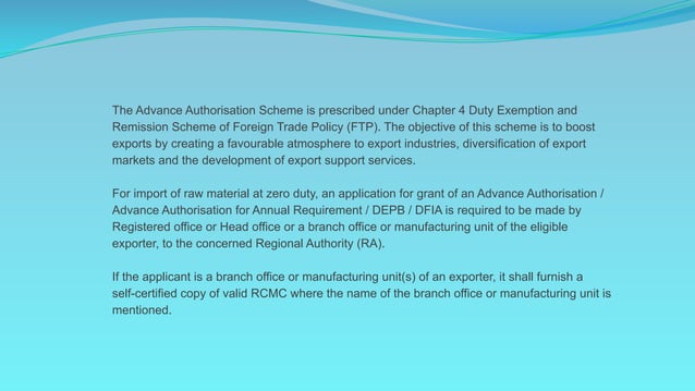 Advance authorization scheme (aas).pptx (2) | PDF | Commodities | Economy