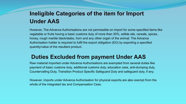 Advance authorization scheme (aas).pptx (2) | PDF | Commodities | Economy
