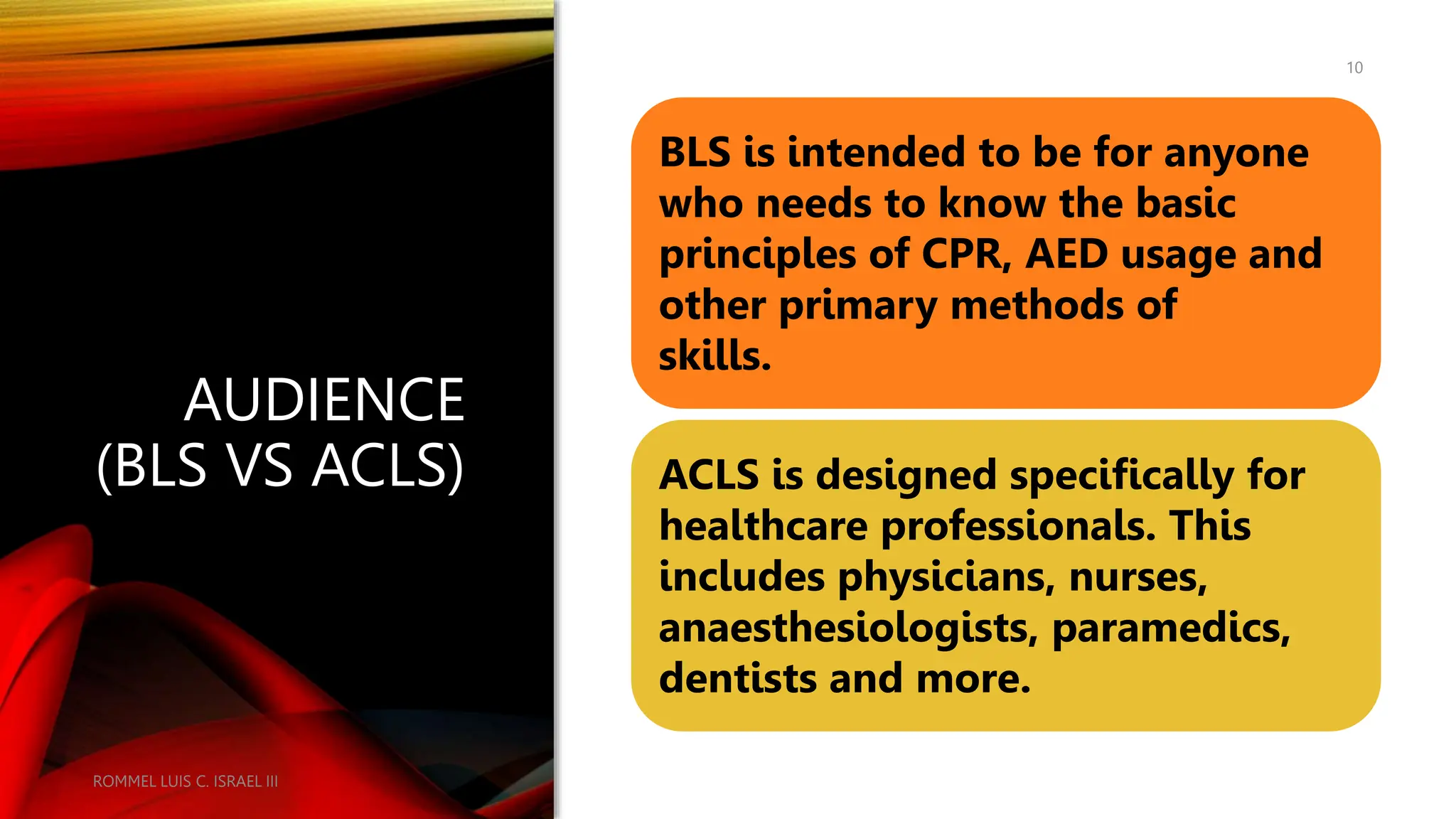 ADVANCE CARDIAC LIFE SUPPORT - (ACLS vs. BLS) | PPTX