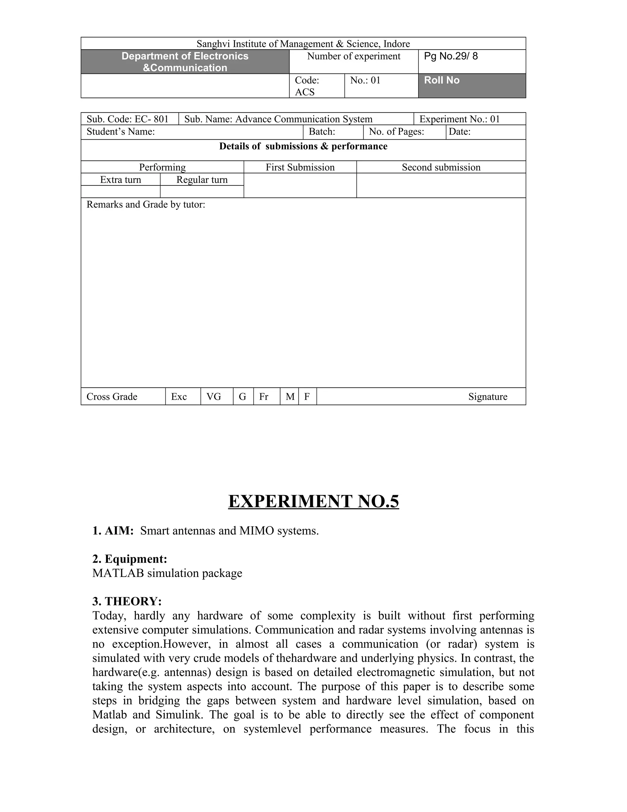 Advance communication system manual | DOC