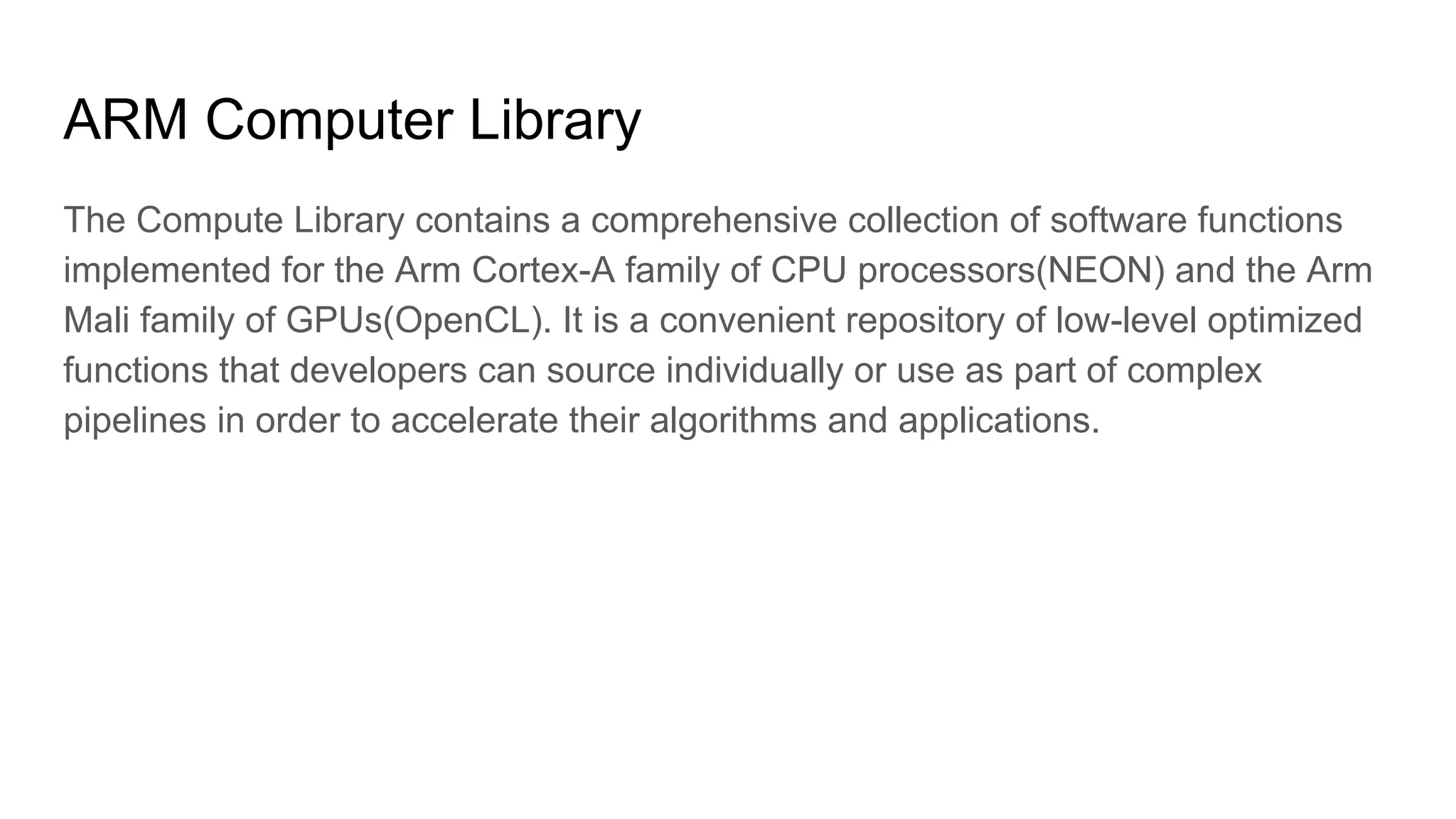 Tensorflow Lite and ARM Compute Library | PPT