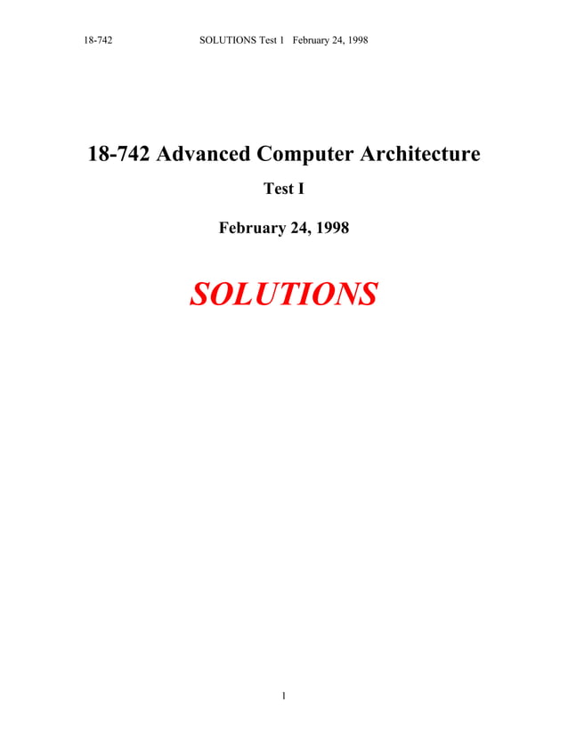 Advance computer architecture | PDF