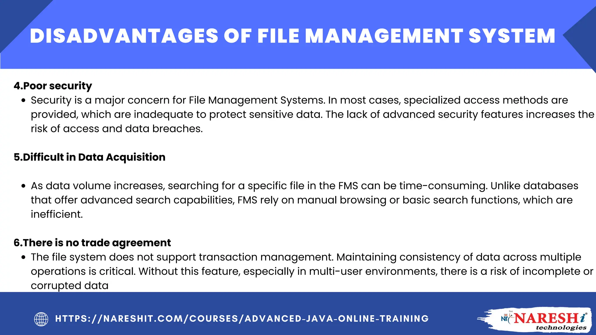 Advantages & Disadvantages of File Management System | PDF
