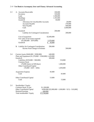 Advanced Accounting 5th Edition Jeter Solutions Manual | PDF