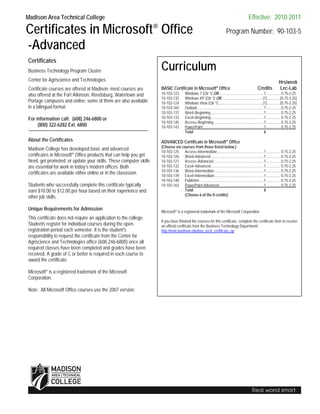 Advanced certificate-in-microsoft-office | PDF