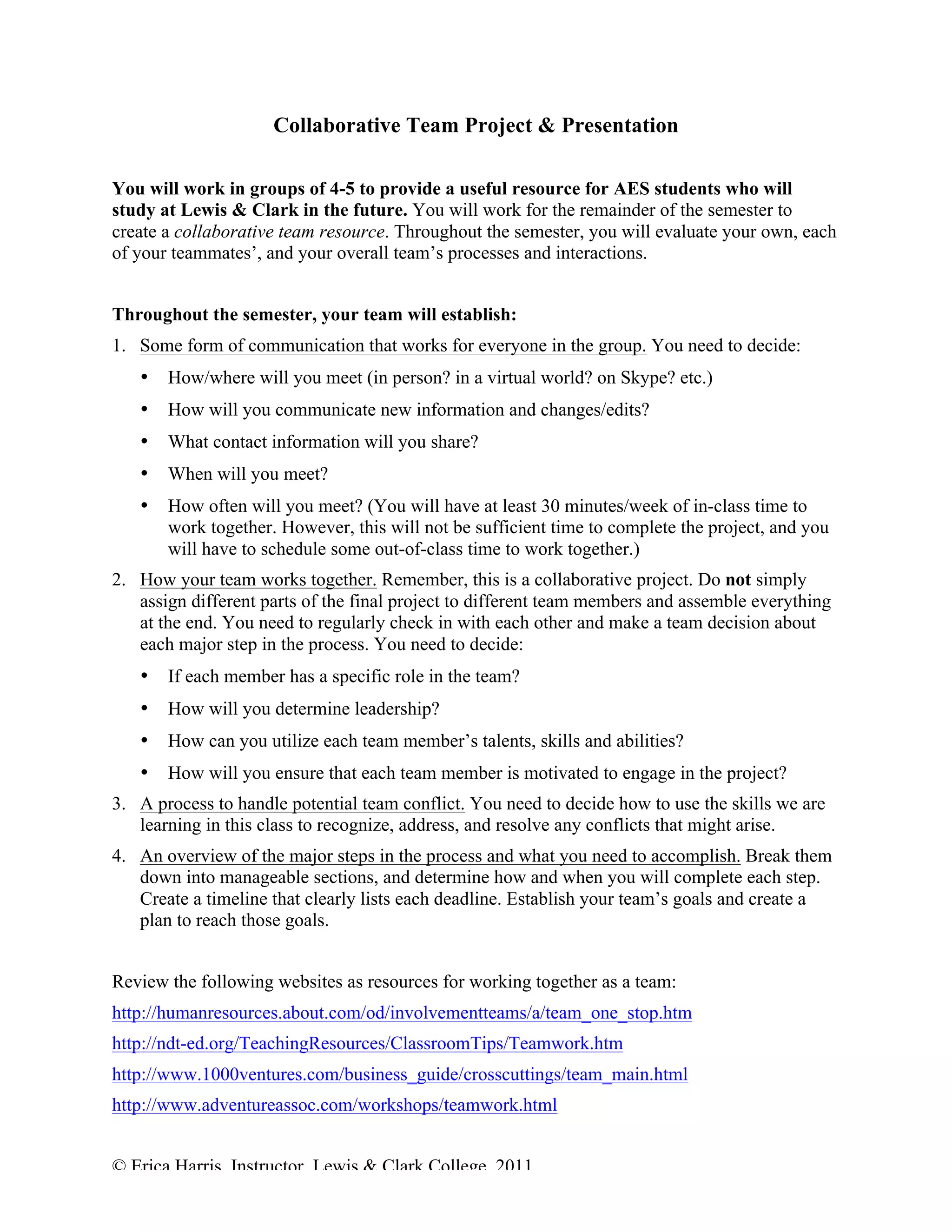 Advanced collaborative team project & presentation | PDF | Homework and ...