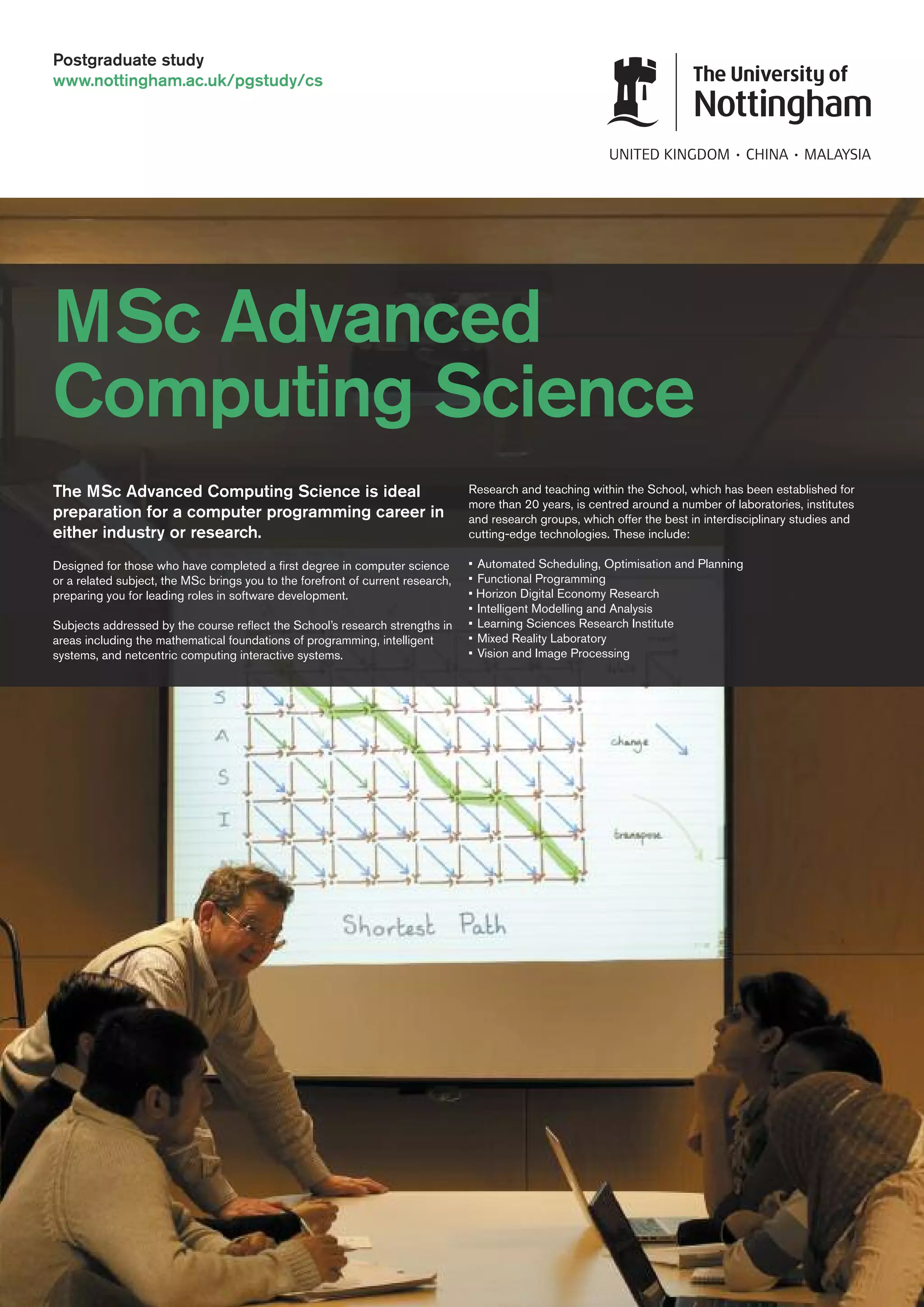 Advanced computer-science-msc- nottingham | PDF | Postgraduate ...