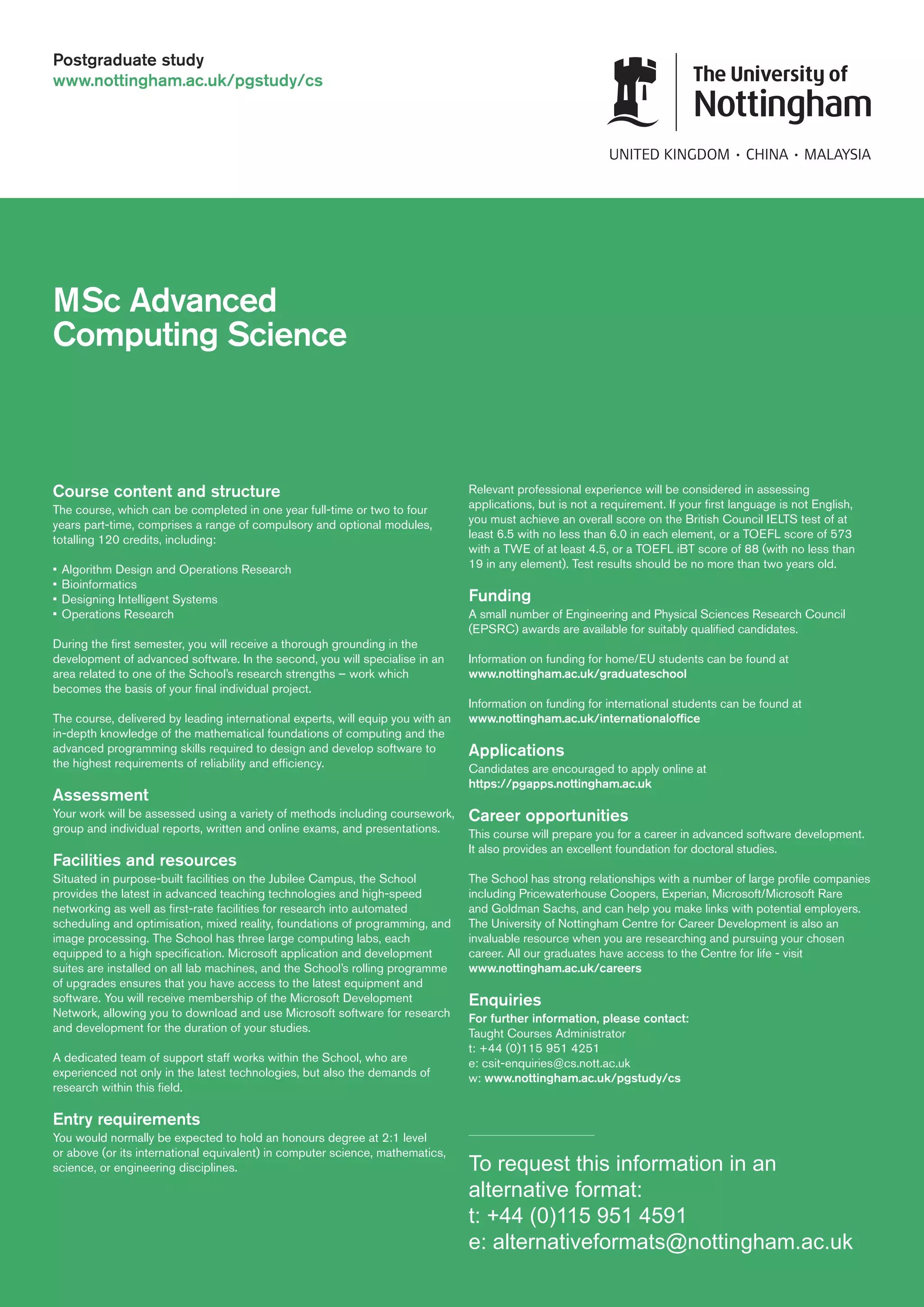 Advanced computer-science-msc- nottingham | PDF