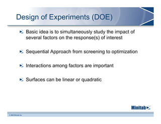 Advanced DOE with Minitab (presentation in Costa Rica) | PDF
