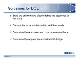 Advanced DOE with Minitab (presentation in Costa Rica) | PDF