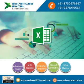 Excel Training in gurgaon | Advanced Excel Training in Gurgaon | PDF