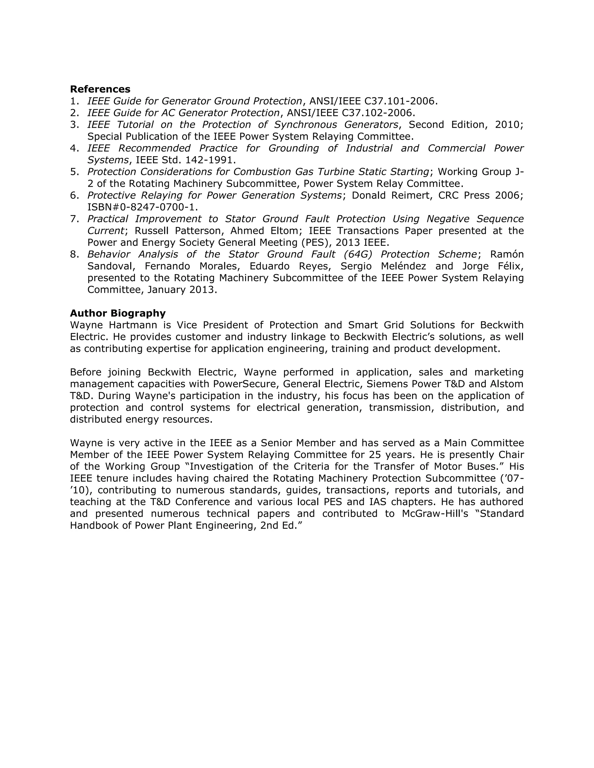 Advanced Generator Ground Fault Protections | PDF