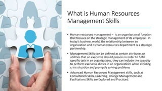 Advanced Human Resource Management and Skills | PPTX