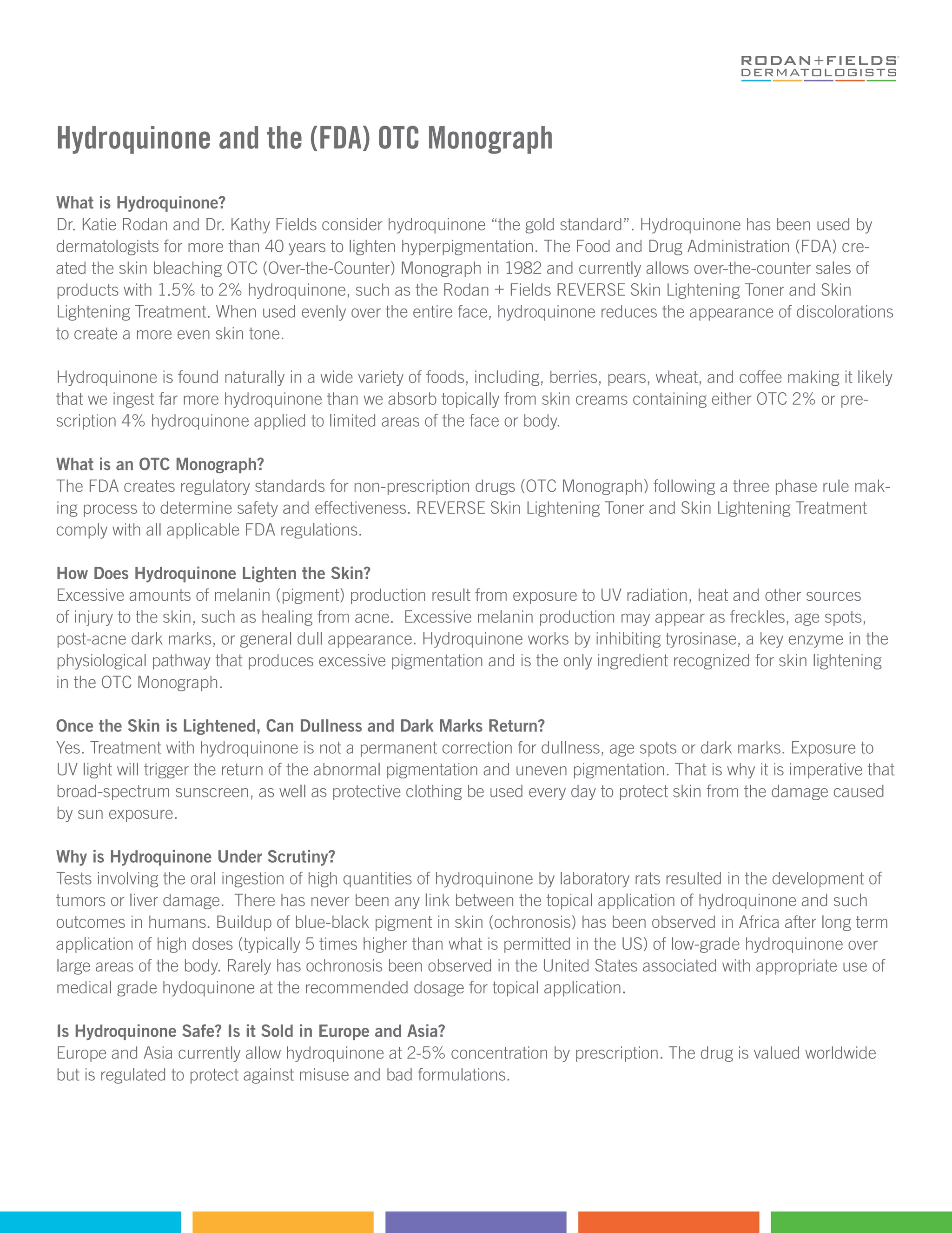 Advanced Hydroquinone Frequently Asked Questions | PDF