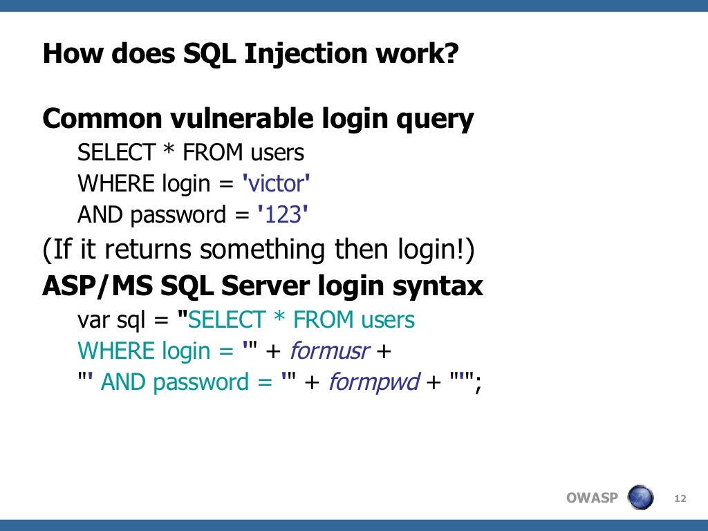 Advanced SQL Injection
