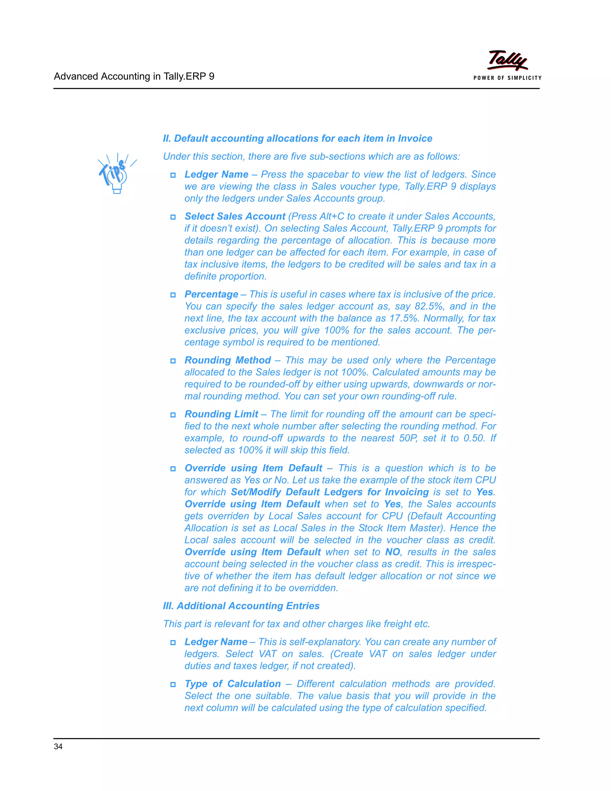 Advanced accounting in Tally ERP 9 | PDF