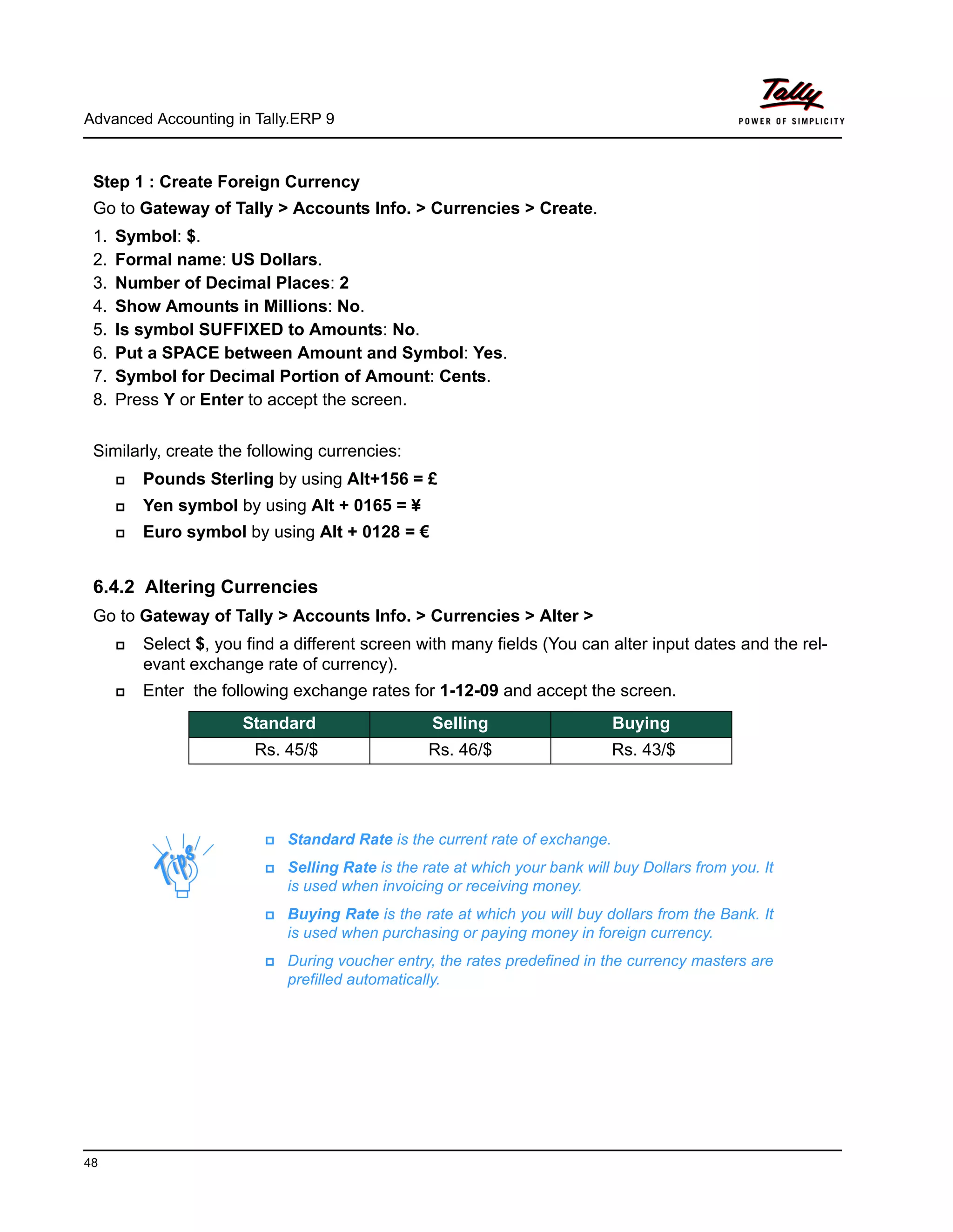 Advanced accounting in Tally ERP 9 | PDF