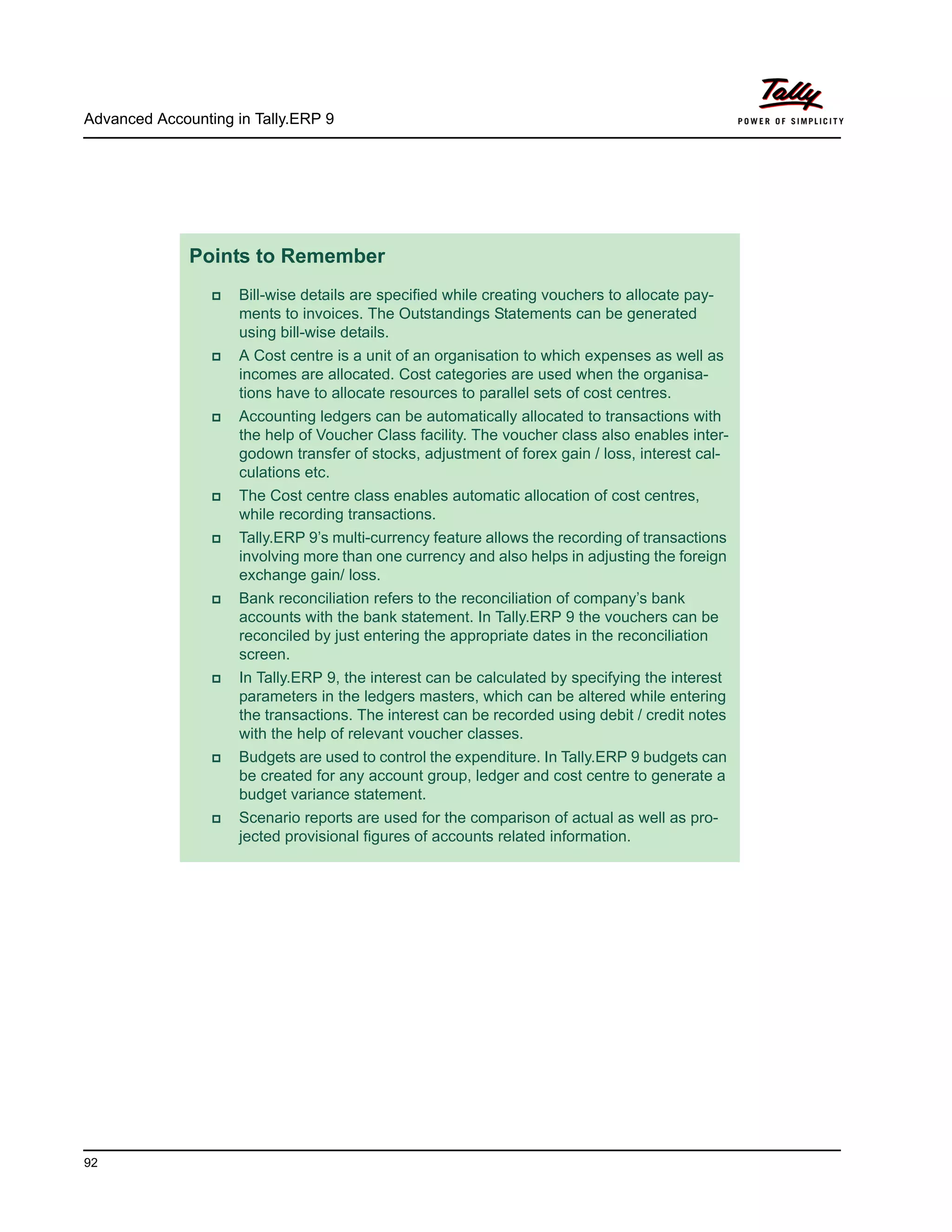 Advanced accounting in Tally ERP 9 | PDF