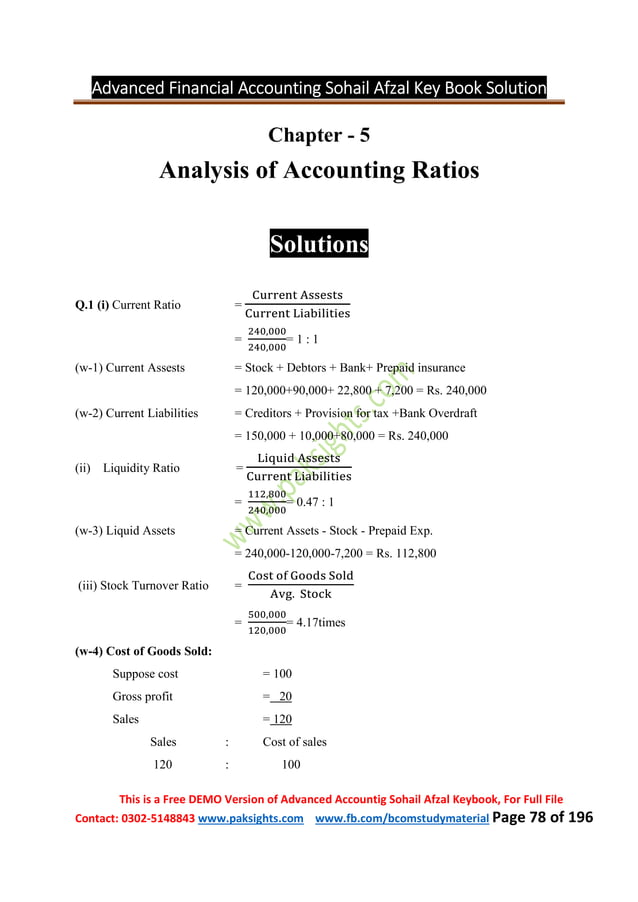Advanced Accounting By Sohail Afzal Keybook Solution Pdf Pdf Stocks