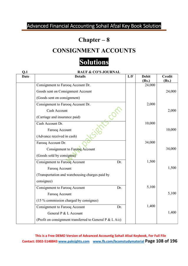 Advanced accounting by sohail afzal keybook solution pdf | PDF | Stocks and Bonds | Personal ...