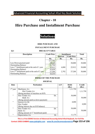 Advanced accounting by sohail afzal keybook solution pdf | PDF