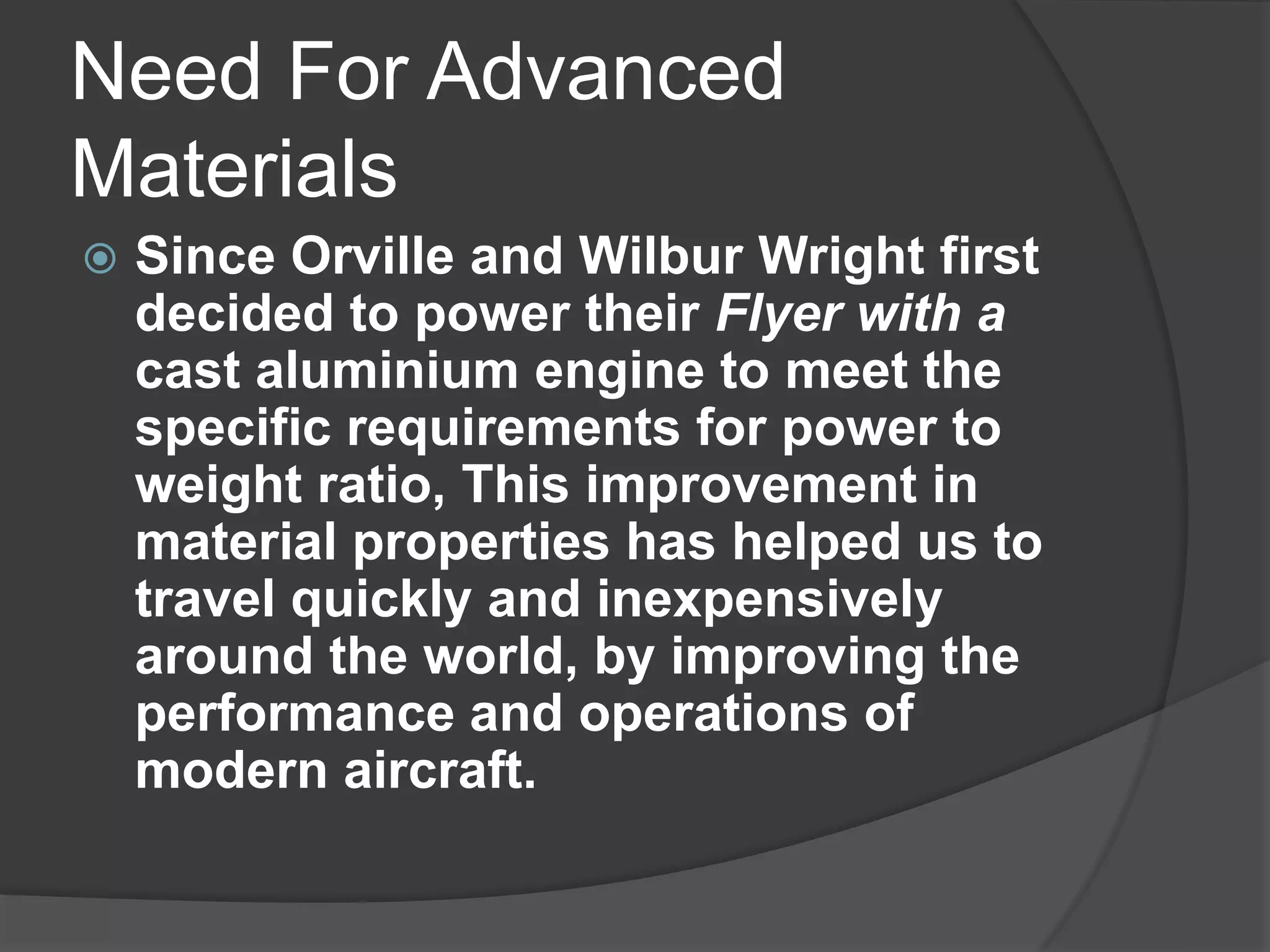 Advanced aircraft materials | PPTX
