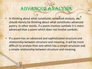 Advanced analysis | PPT