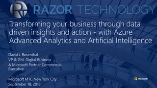 Advanced Analytics and Artificial Intelligence - Transforming Your ...