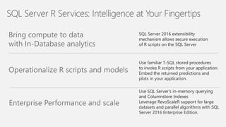 Advanced analytics with R and SQL | PDF