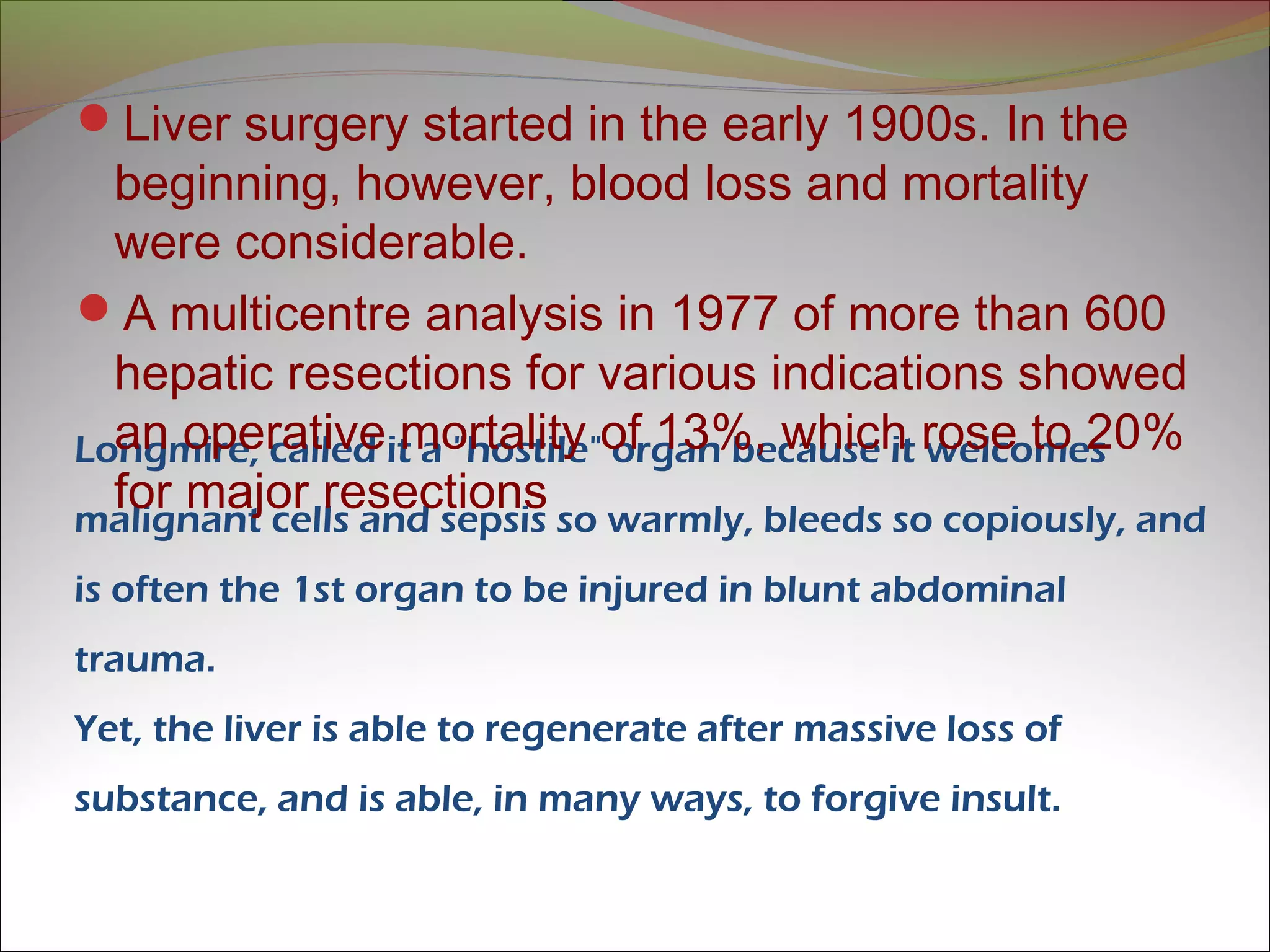 Advanced and laparoscopic liver, bile duct and pancreatic surgery | PPT