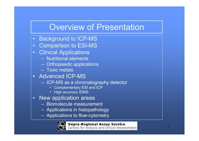 Advanced Clinical Applications of ICP-MS | PPT