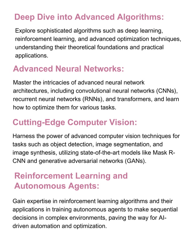 Advanced Artificial Intelligence Course: Unleash the Future | PDF