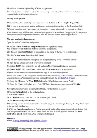 Moodle: Advanced uploading of files | PDF