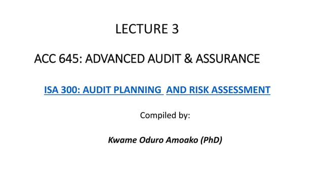 Advanced auditing lecture lecture 3 Audit planning.pptx