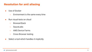 Advanced automated visual testing at selenium conf india 2020 | PDF