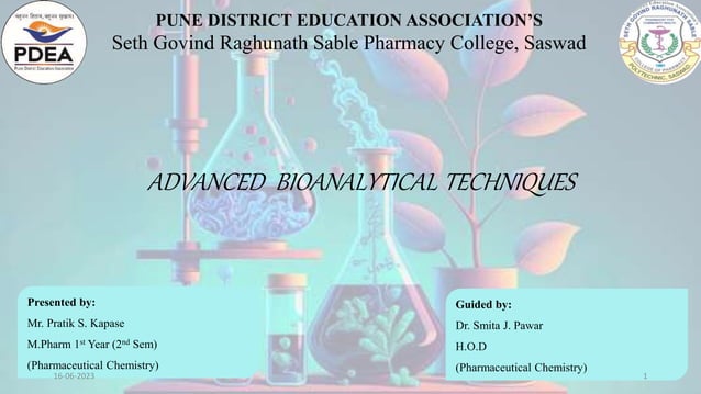 ADVANCED BIOANALYTICAL TECHNIQUES.pptx | Chemistry | Science
