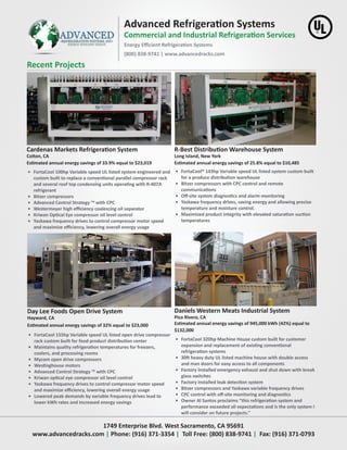 Advanced Refrigeration Systems - Product Information | PDF